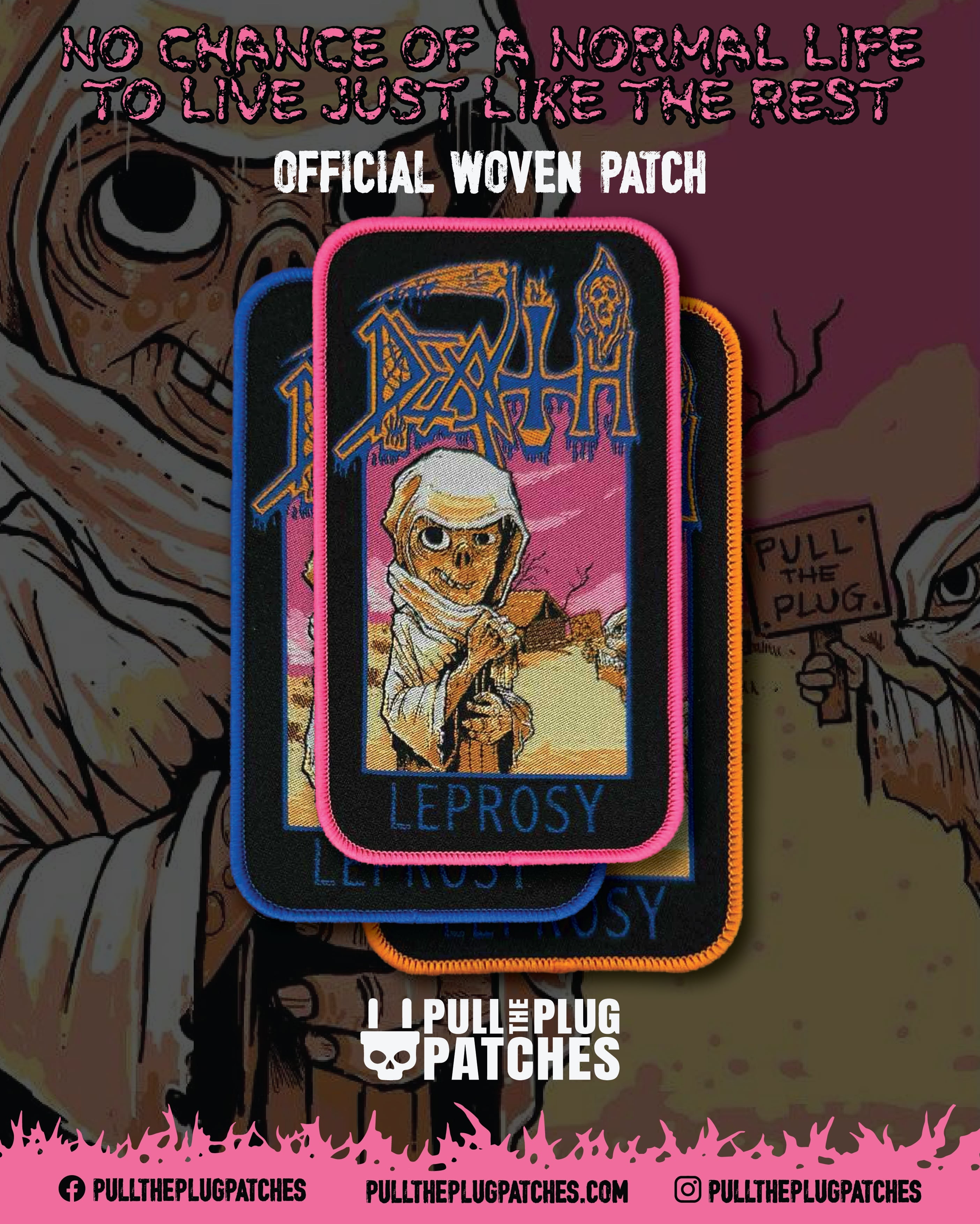Death - Leprosy Cartoon - Patch – Pull The Plug Patches