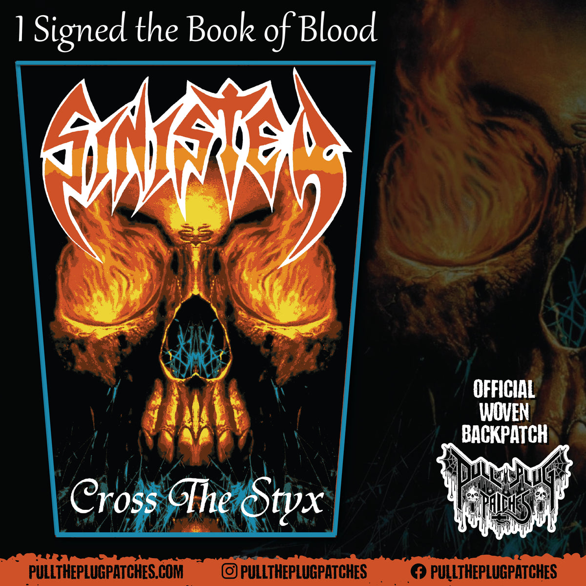 Sinister - Cross The Styx - Backpatch – Pull The Plug Patches