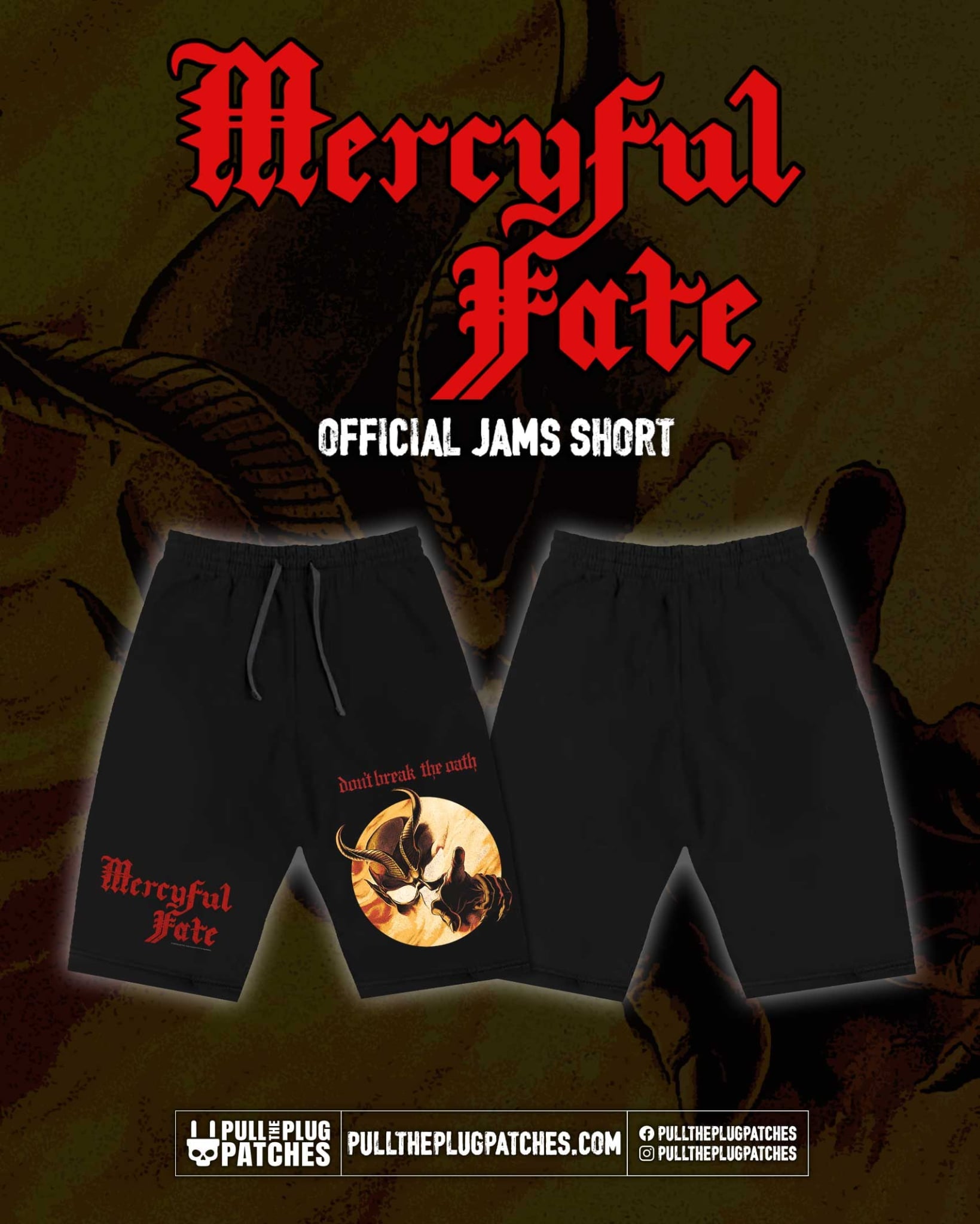 Mercyful Fate - Dont Break The Oath - Jam Shorts – Pull The Plug Patches