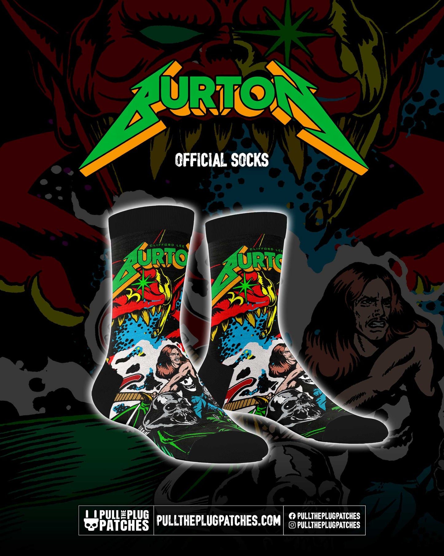 Cliff Burton - Legacy - Socks (Limited Edition) – Pull The Plug Patches