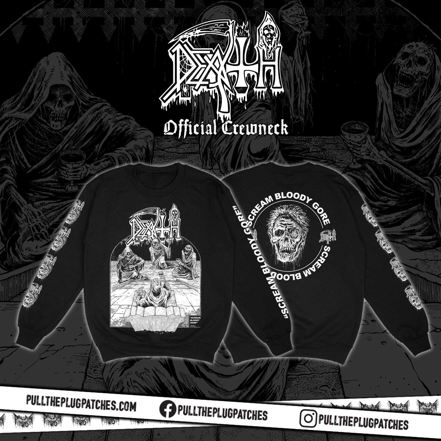 Death - Scream Bloody Gore x Riddickart 38th Anniversary - Crewneck (L ...