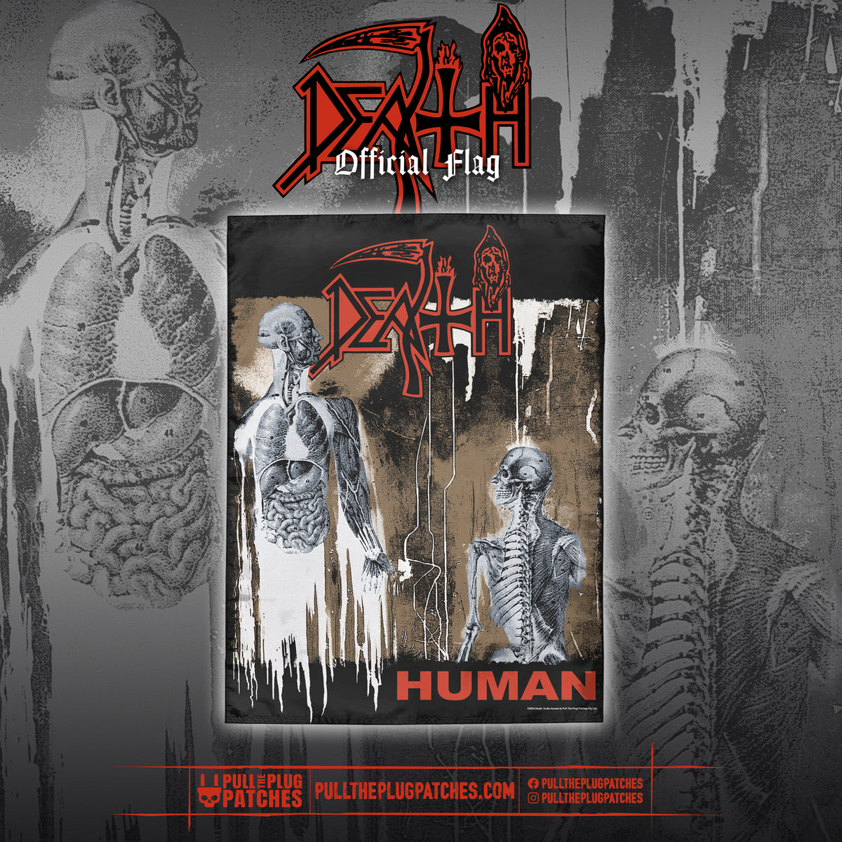 Death - Human - Flag – Pull The Plug Patches