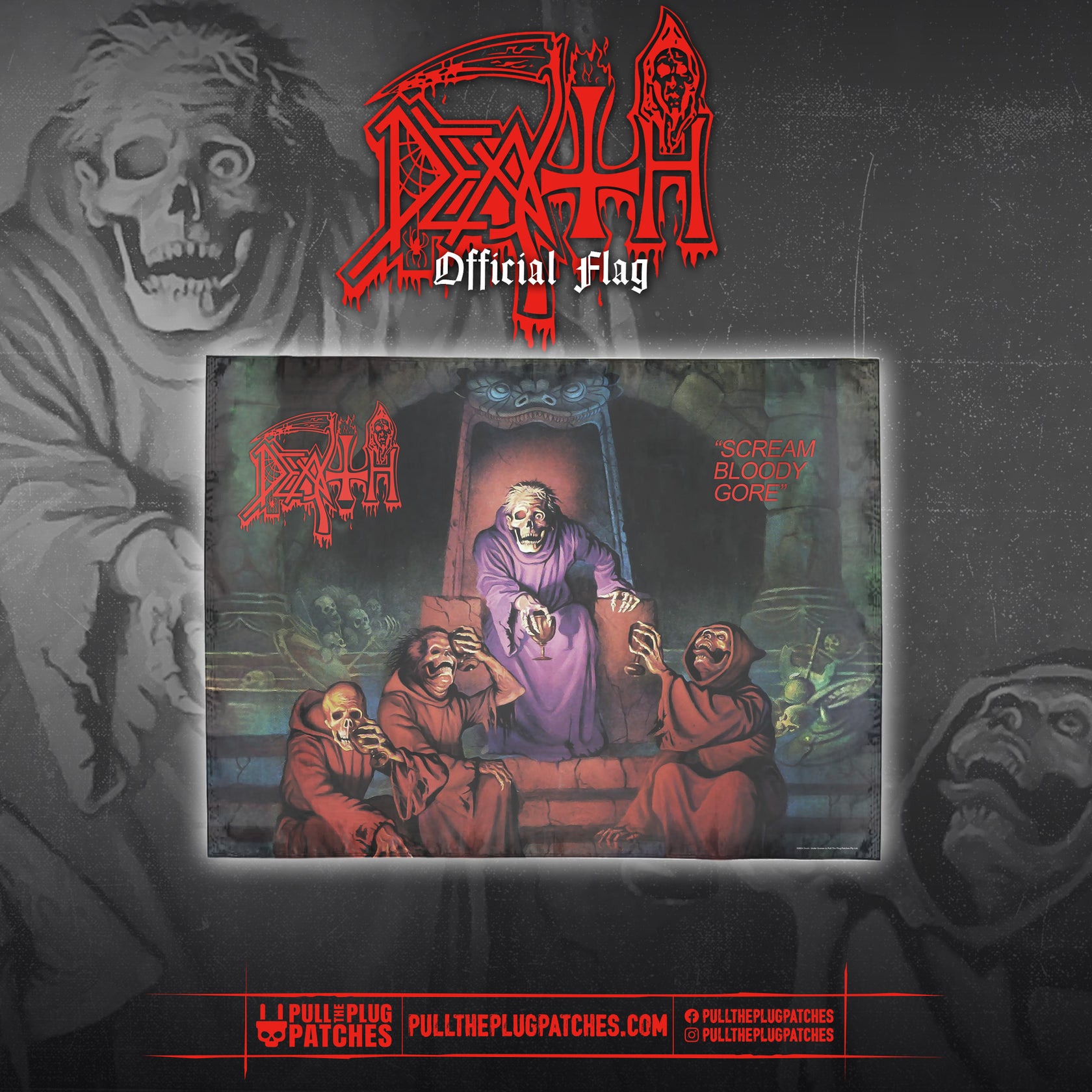 Death - Scream Bloody Gore - Flag – Pull The Plug Patches