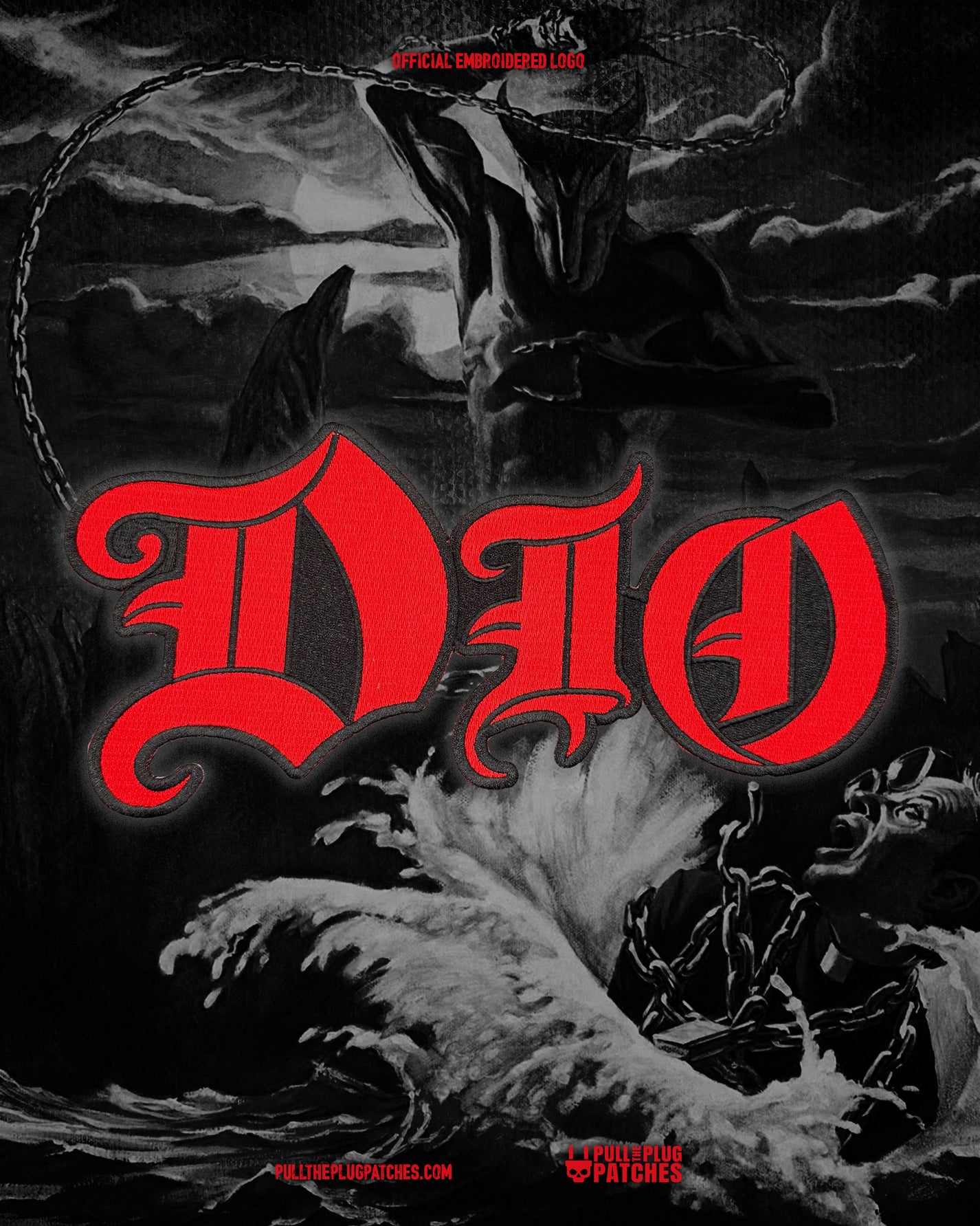 Dio - Red - Embroidered Rocker Style Logo – Pull The Plug Patches