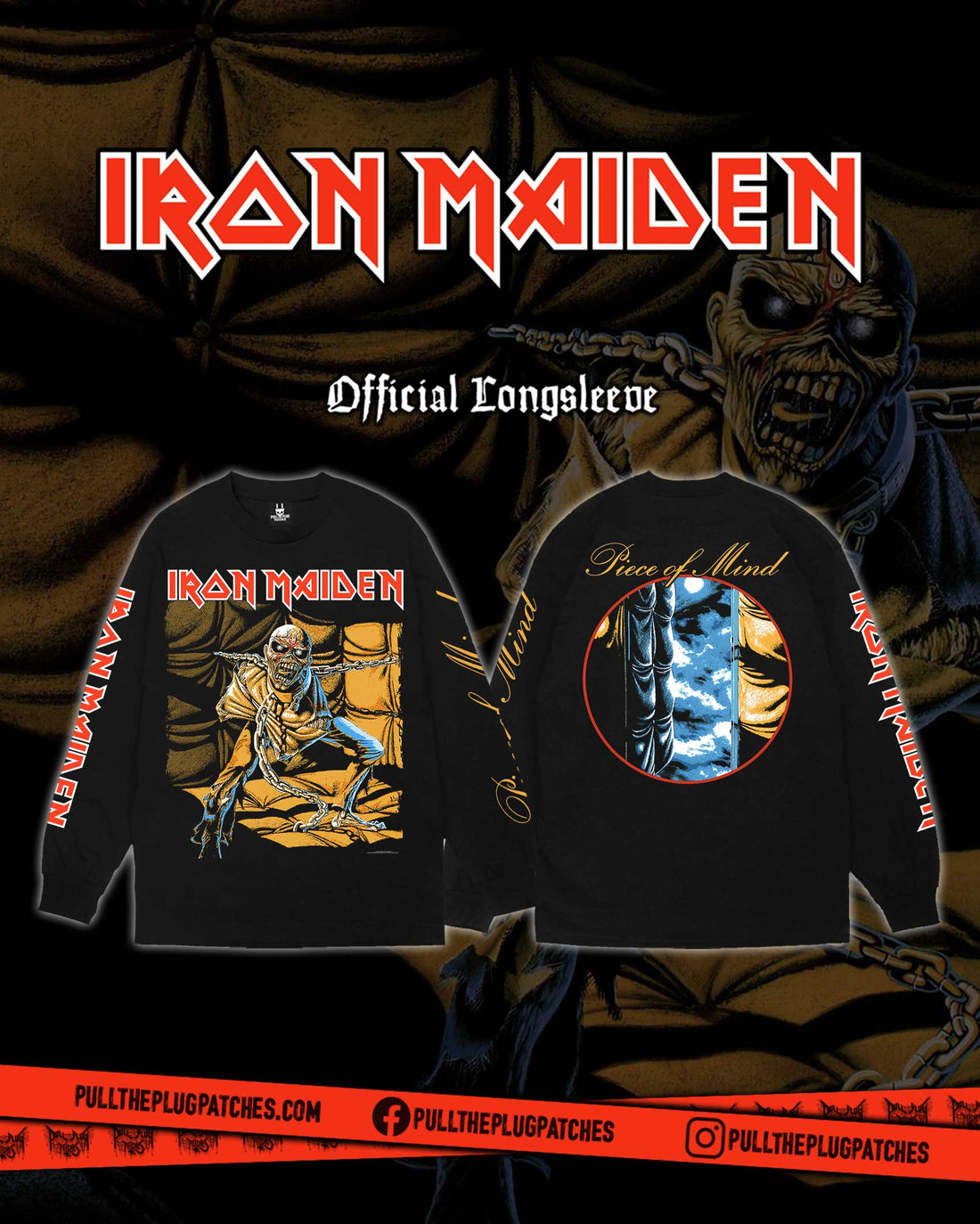 Iron Maiden - Piece Of Mind - Longsleeve Shirt – Pull The Plug Patches