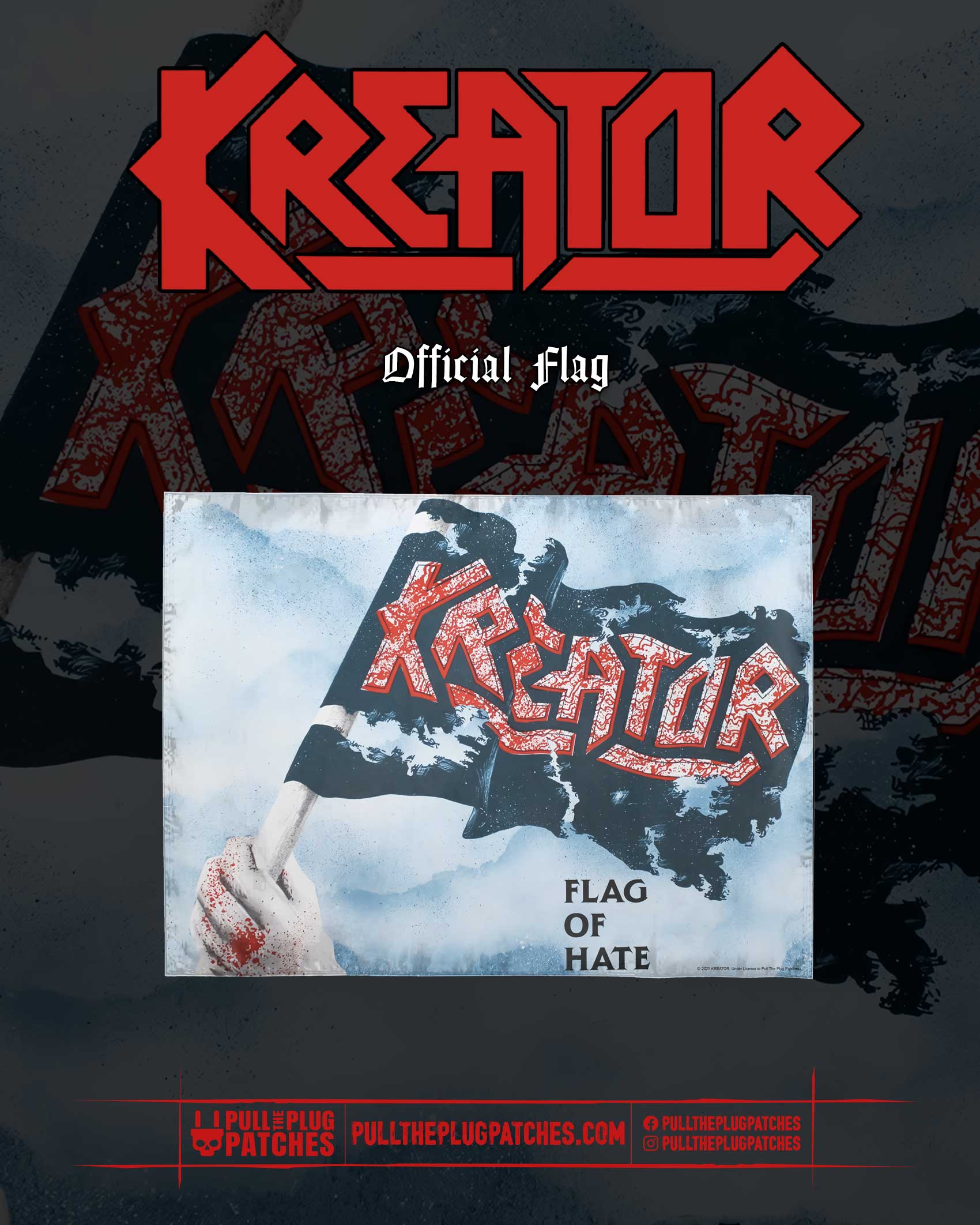 Kreator - Flag Of Hate - Flag – Pull The Plug Patches