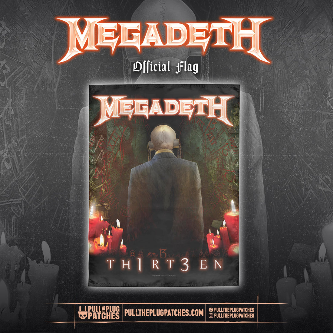 Megadeth - Th1rt3en - Flag – Pull The Plug Patches