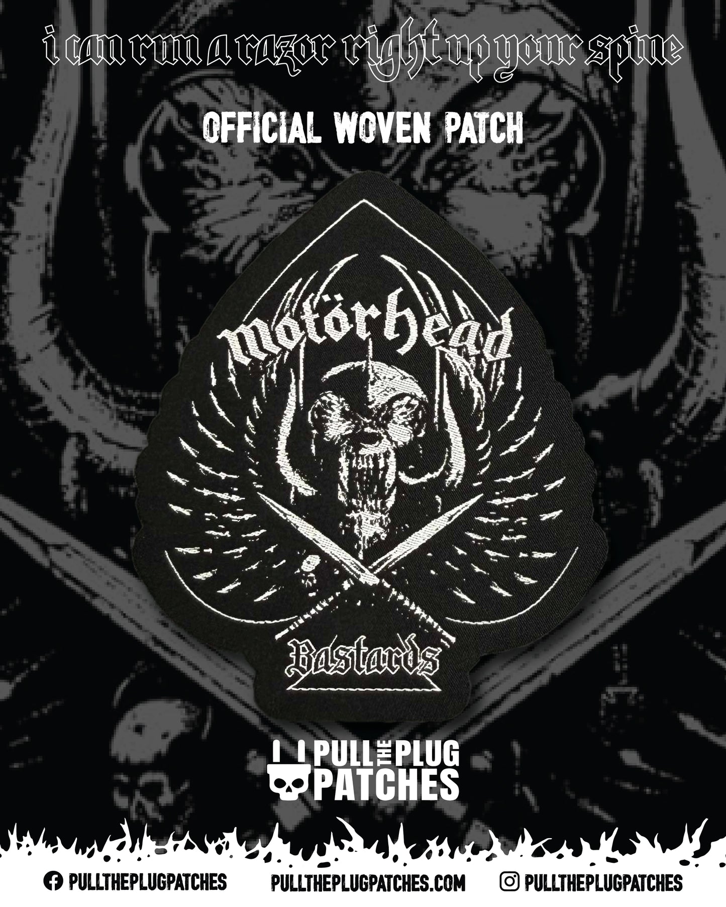 Motörhead - Bastards - Laser Cut Patch – Pull The Plug Patches