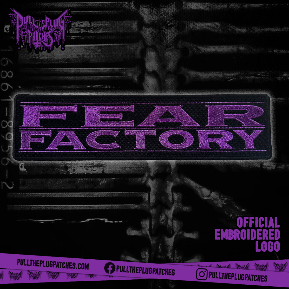 Fear Factory - Purple - Embroidered Rocker Style Logo – Pull The Plug ...