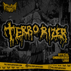 Terrorizer - Yellow - Embroidered Rocker Style Logo – Pull The Plug Patches