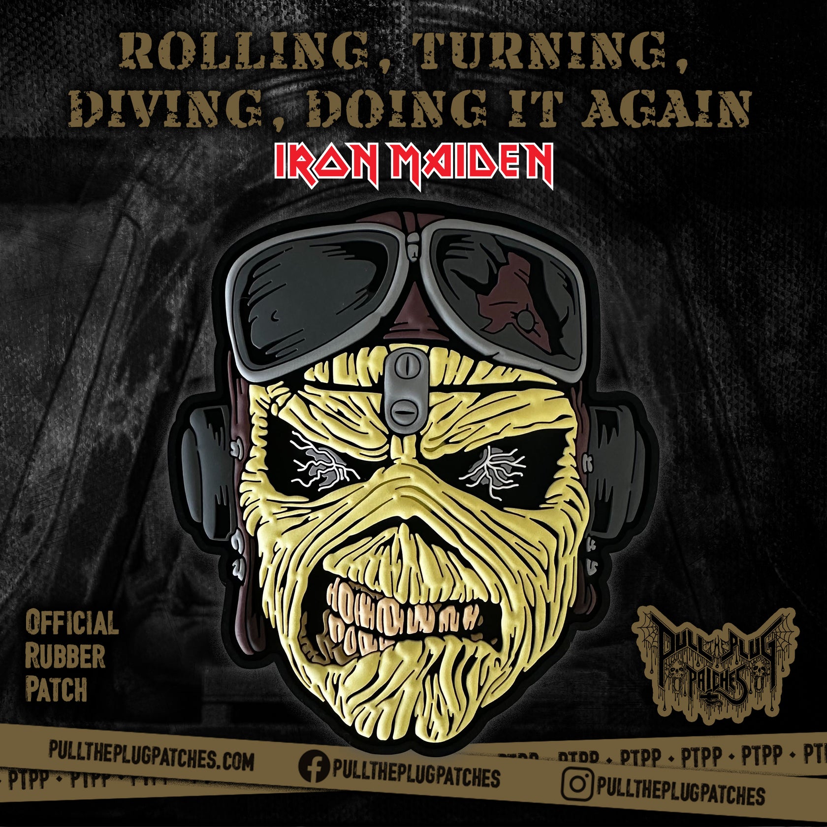 Iron Maiden - Aces High - Rubber Patch – Pull The Plug Patches