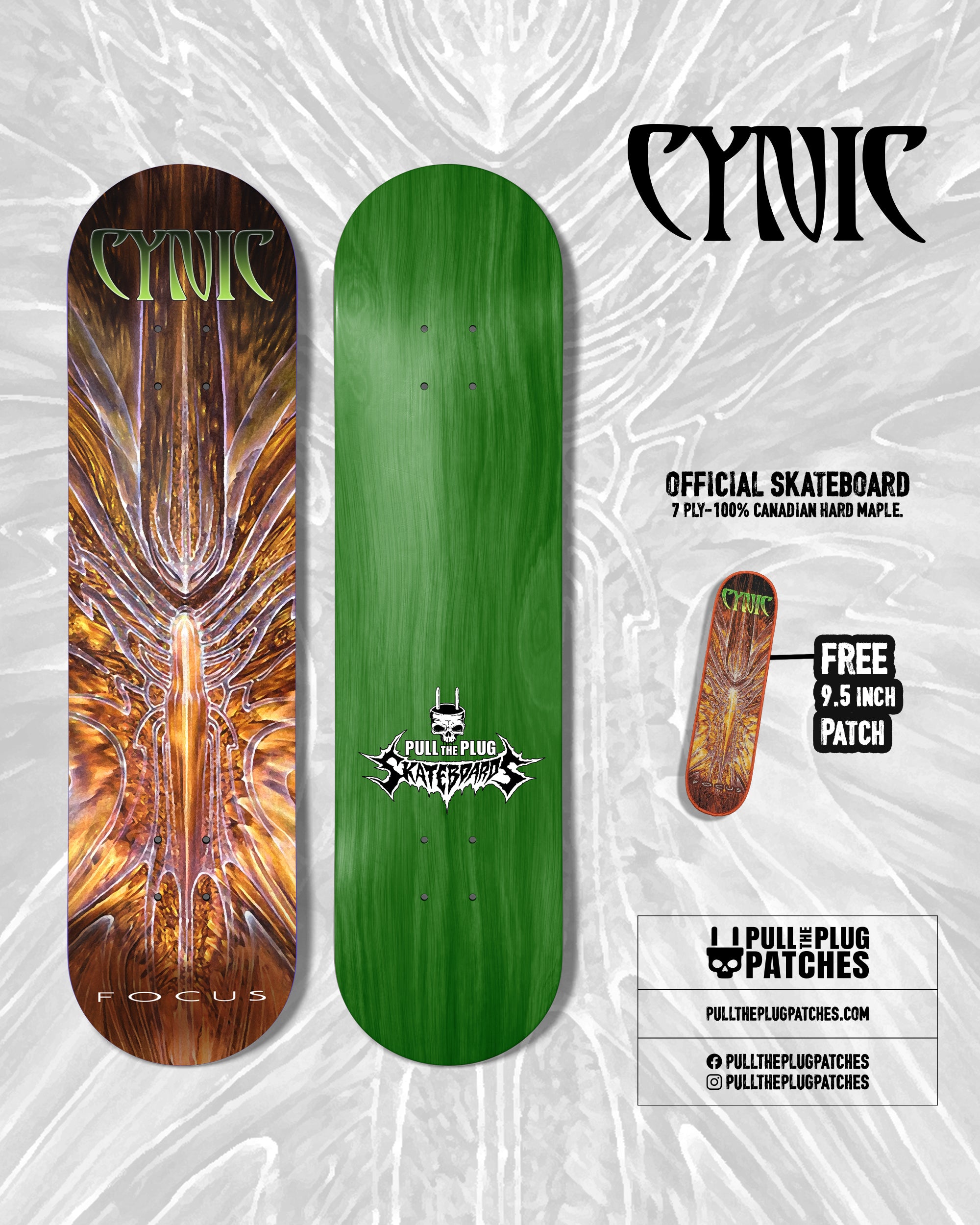 Cynic - Focus - Skateboard – Pull The Plug Patches