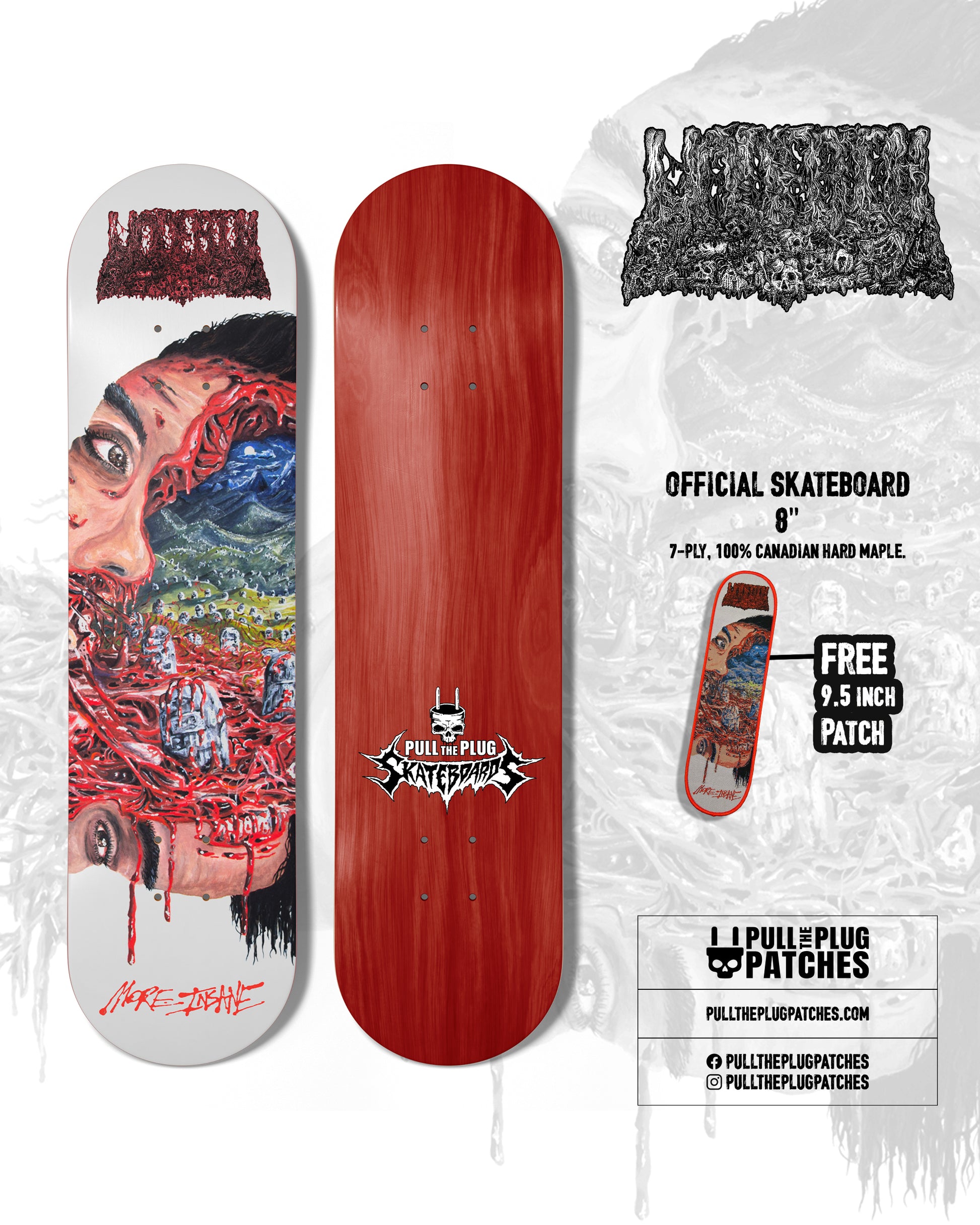 Undeath - More Insane - Skateboard – Pull The Plug Patches