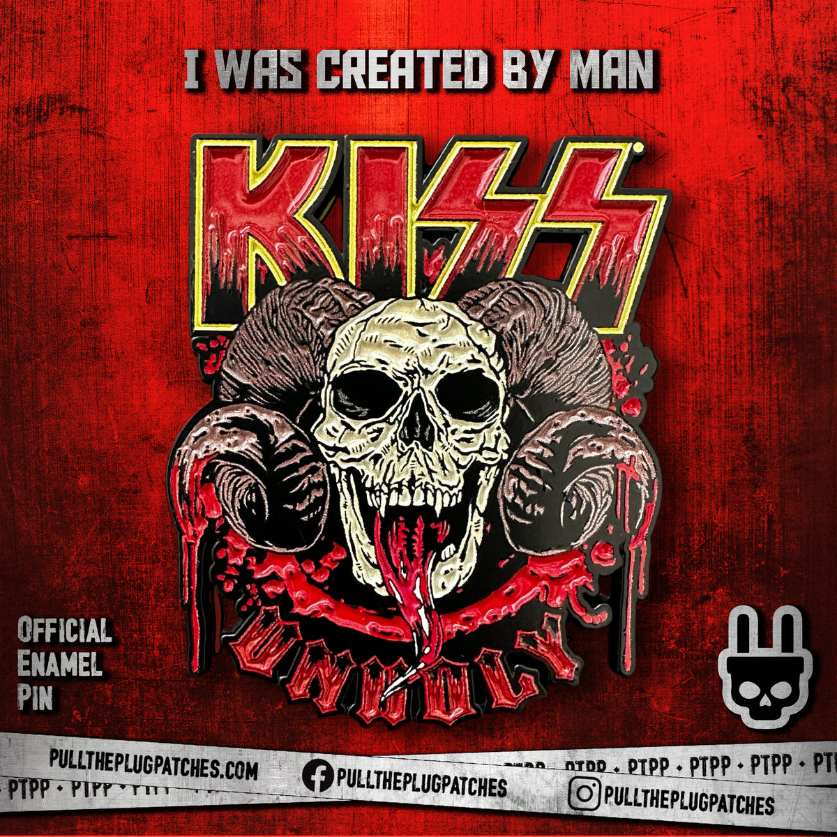 Kiss - Unholy - Enamel Pin – Pull The Plug Patches