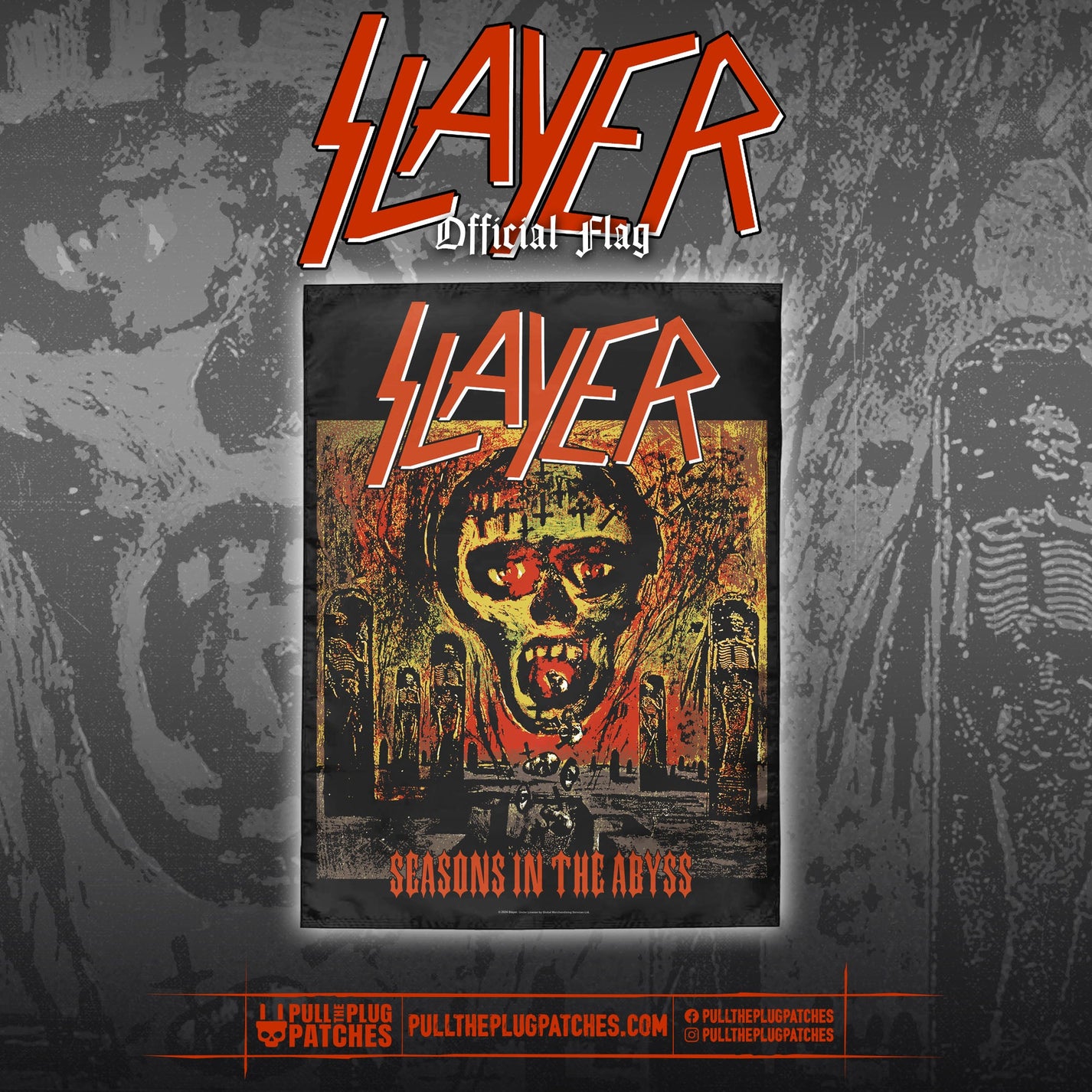 Slayer - Seasons in the Abyss - Flag – Pull The Plug Patches