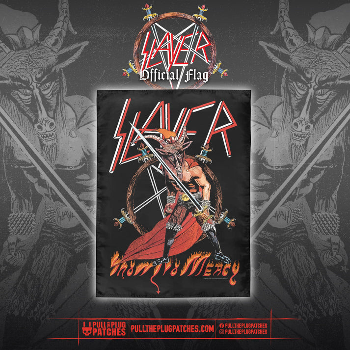 Slayer - Show No Mercy - Flag – Pull The Plug Patches