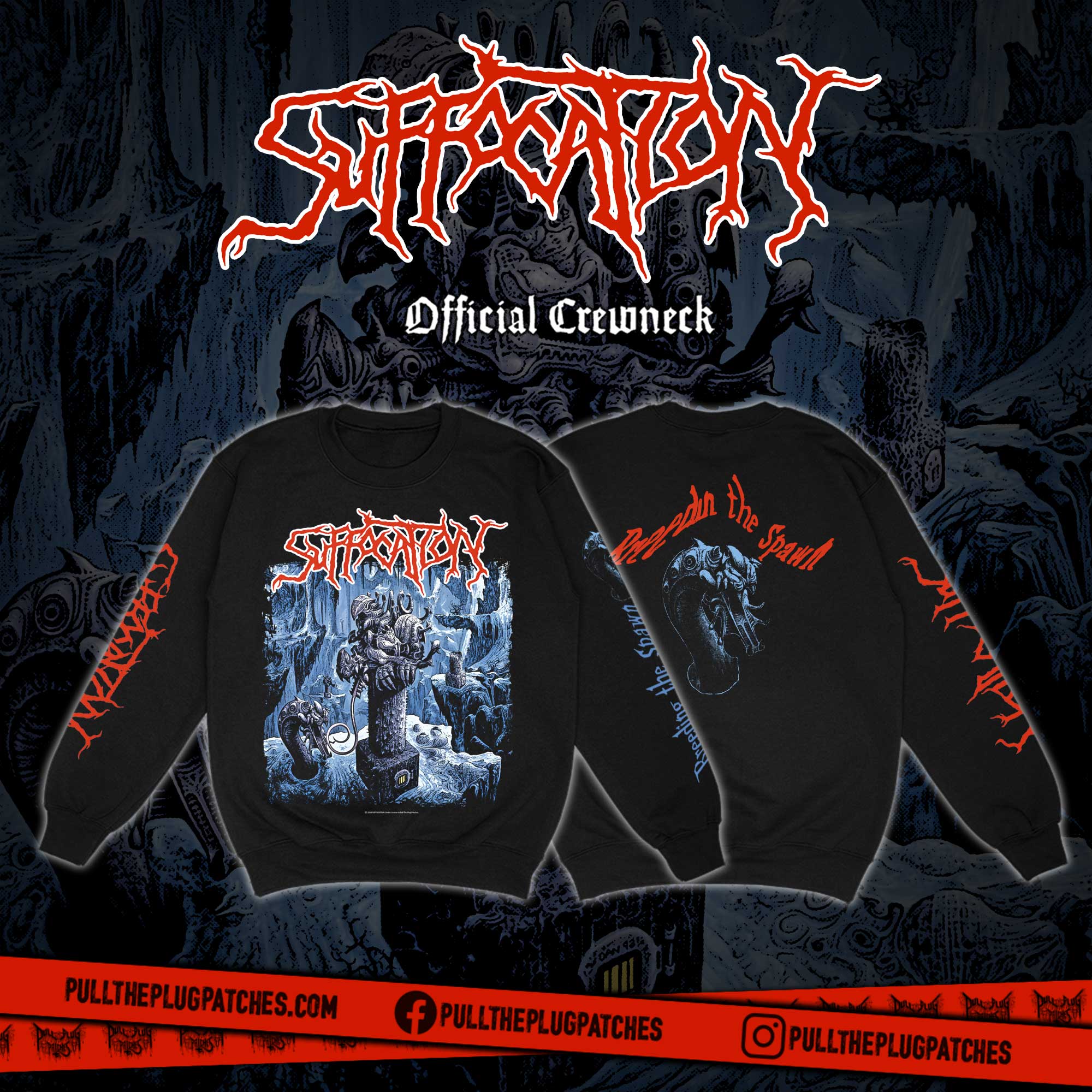 Suffocation - Breeding The Spawn - Crewneck Sweater – Pull The Plug Patches