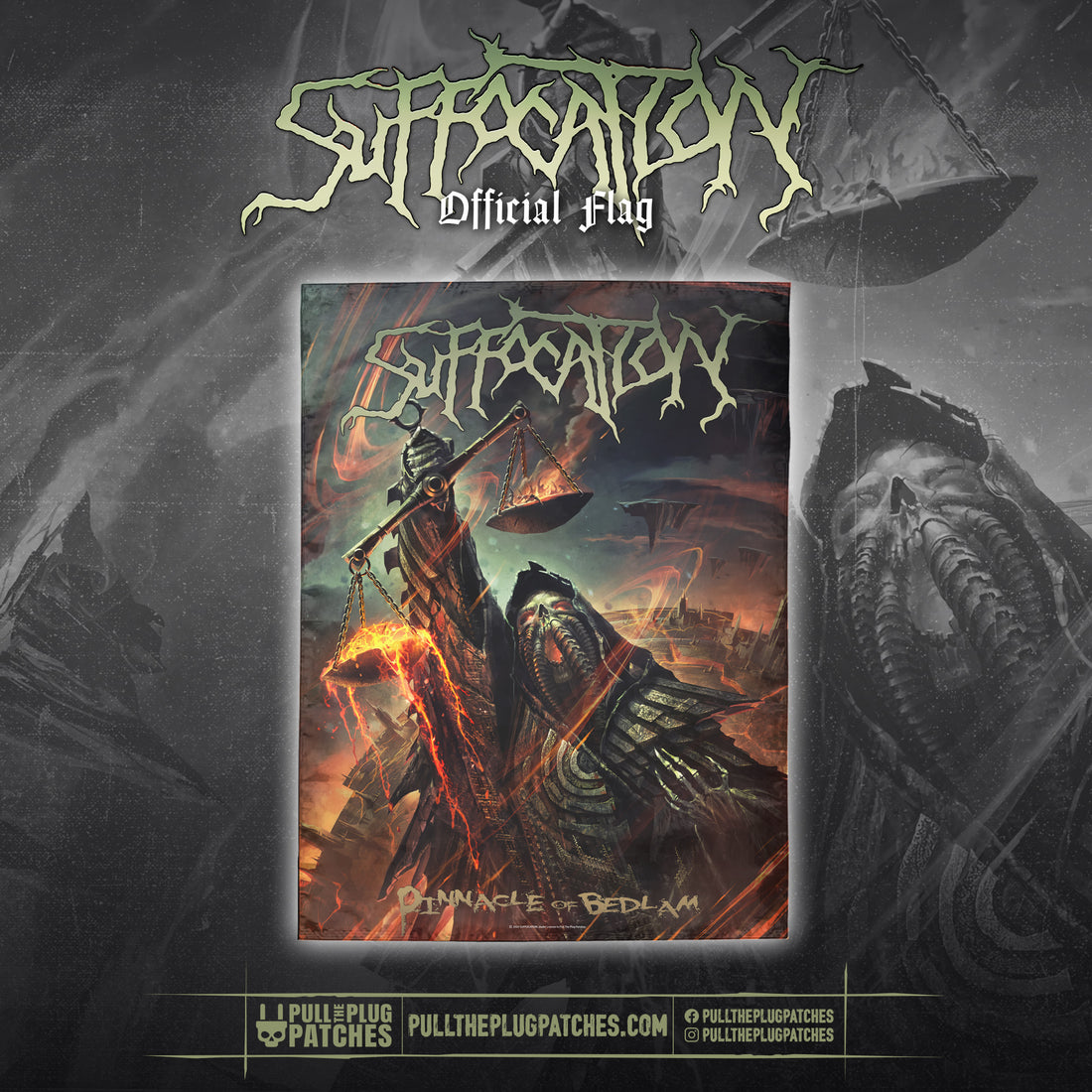 Suffocation - Pinnacle Of Bedlam - Flag – Pull The Plug Patches