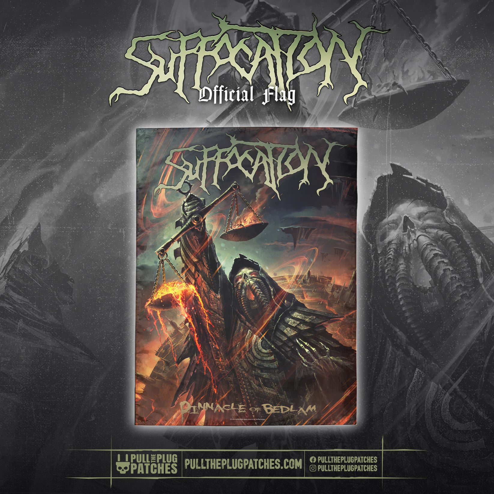 Suffocation - Pinnacle Of Bedlam - Flag – Pull The Plug Patches