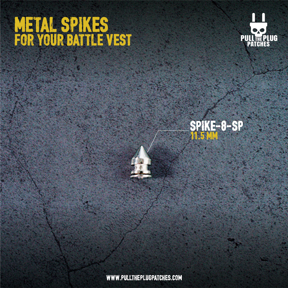 11.5mm Metal Spike (x10 pieces) – Pull The Plug Patches