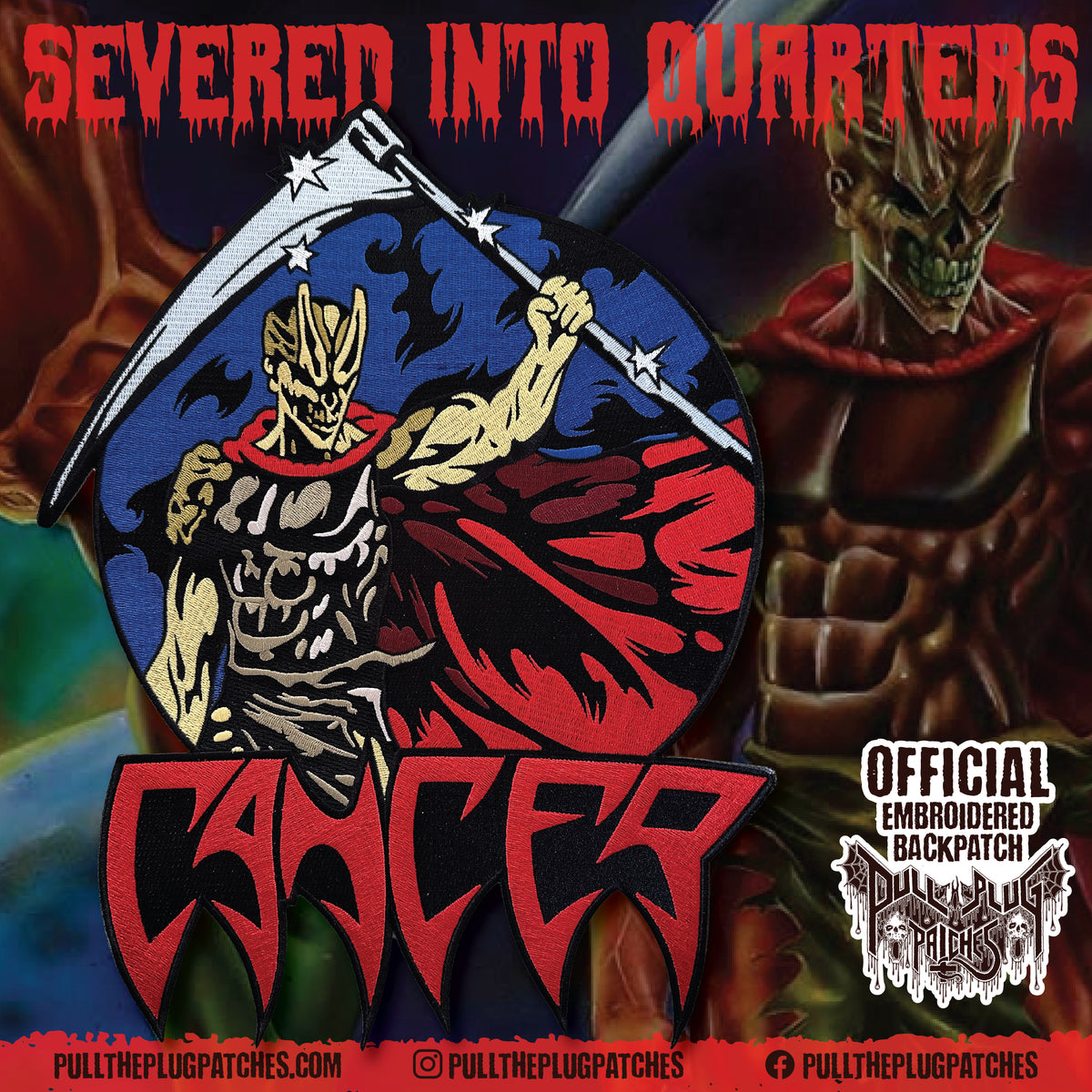 Cancer - Death Shall Rise - Embroidered Backpatch – Pull The Plug Patches