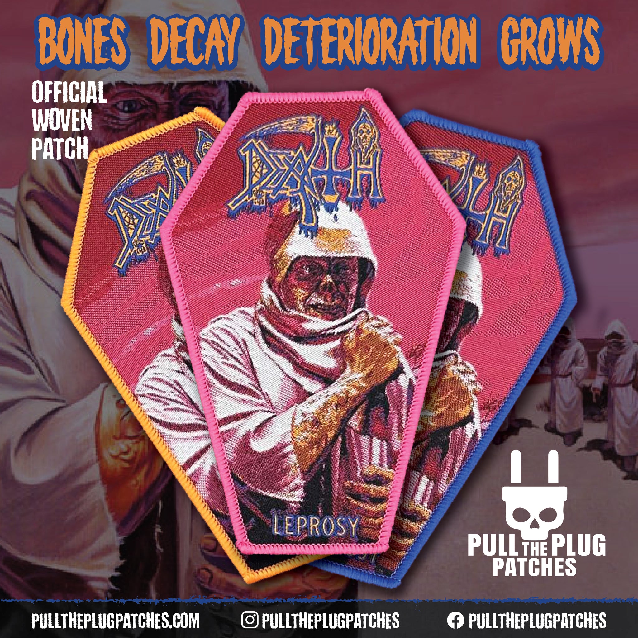 Death - Leprosy Coffin – Pull The Plug Patches