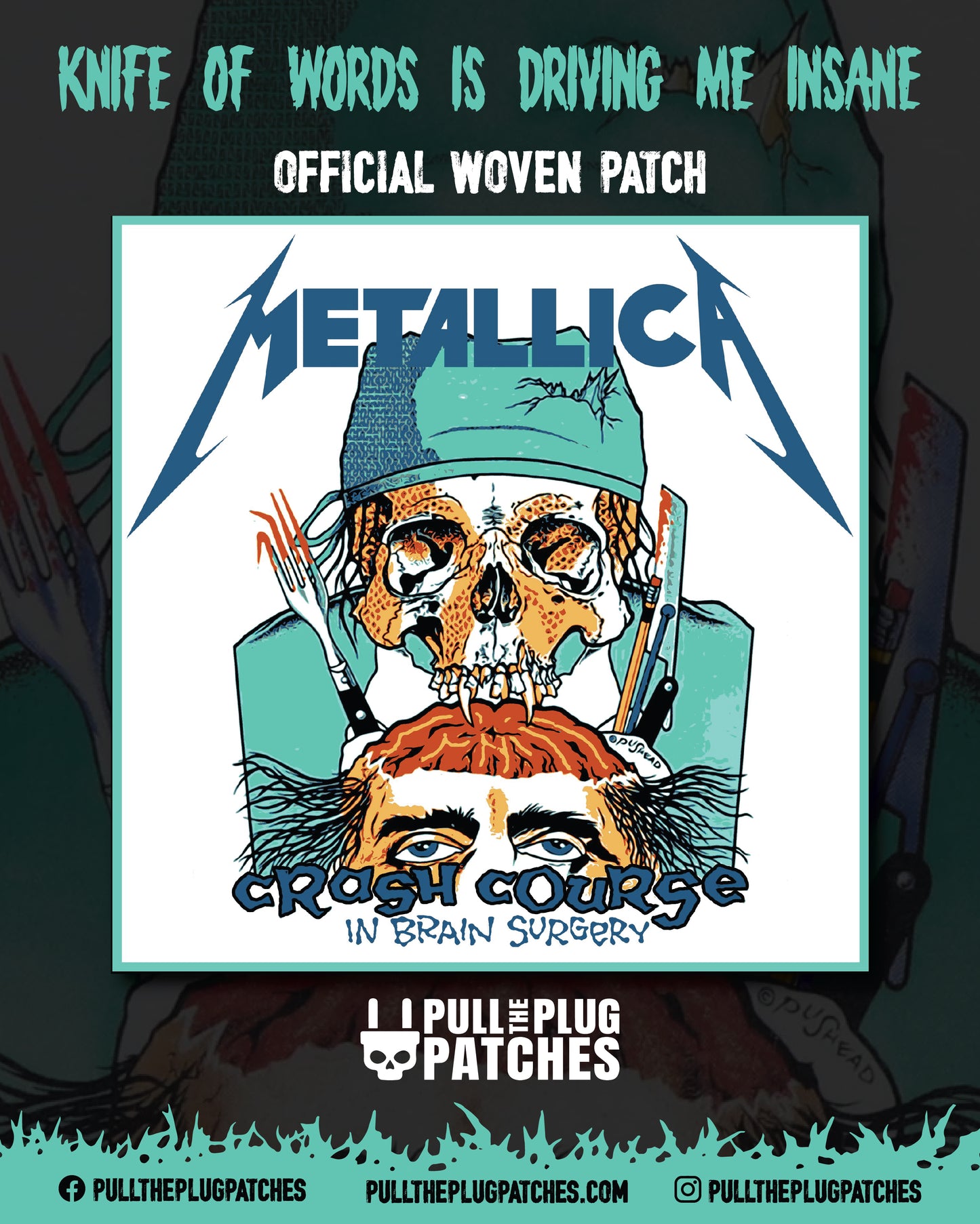 Metallica - Crash Course In Brain Surgery - Square Patch – Pull The ...