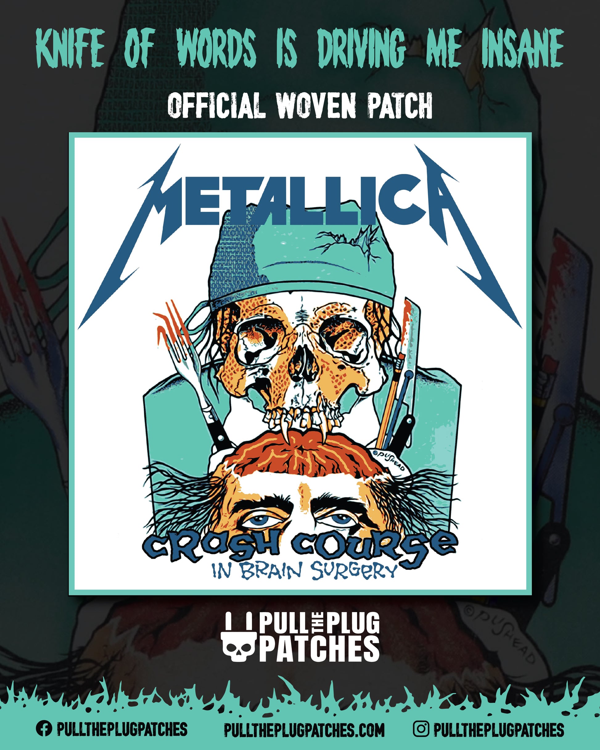 Metallica - Crash Course In Brain Surgery - Square Patch – Pull The ...