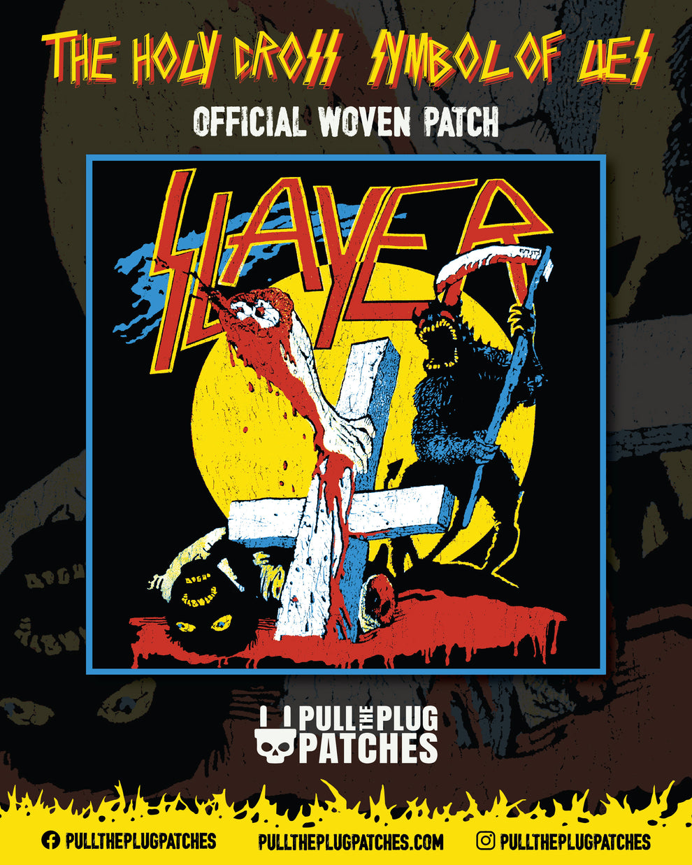 Slayer - Inverted Cross - Square Patch – Pull The Plug Patches