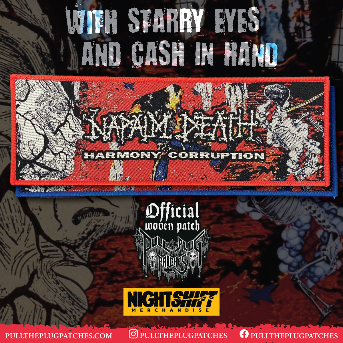 Napalm Death - Harmony Corruption - Strip Patch – Pull The Plug Patches