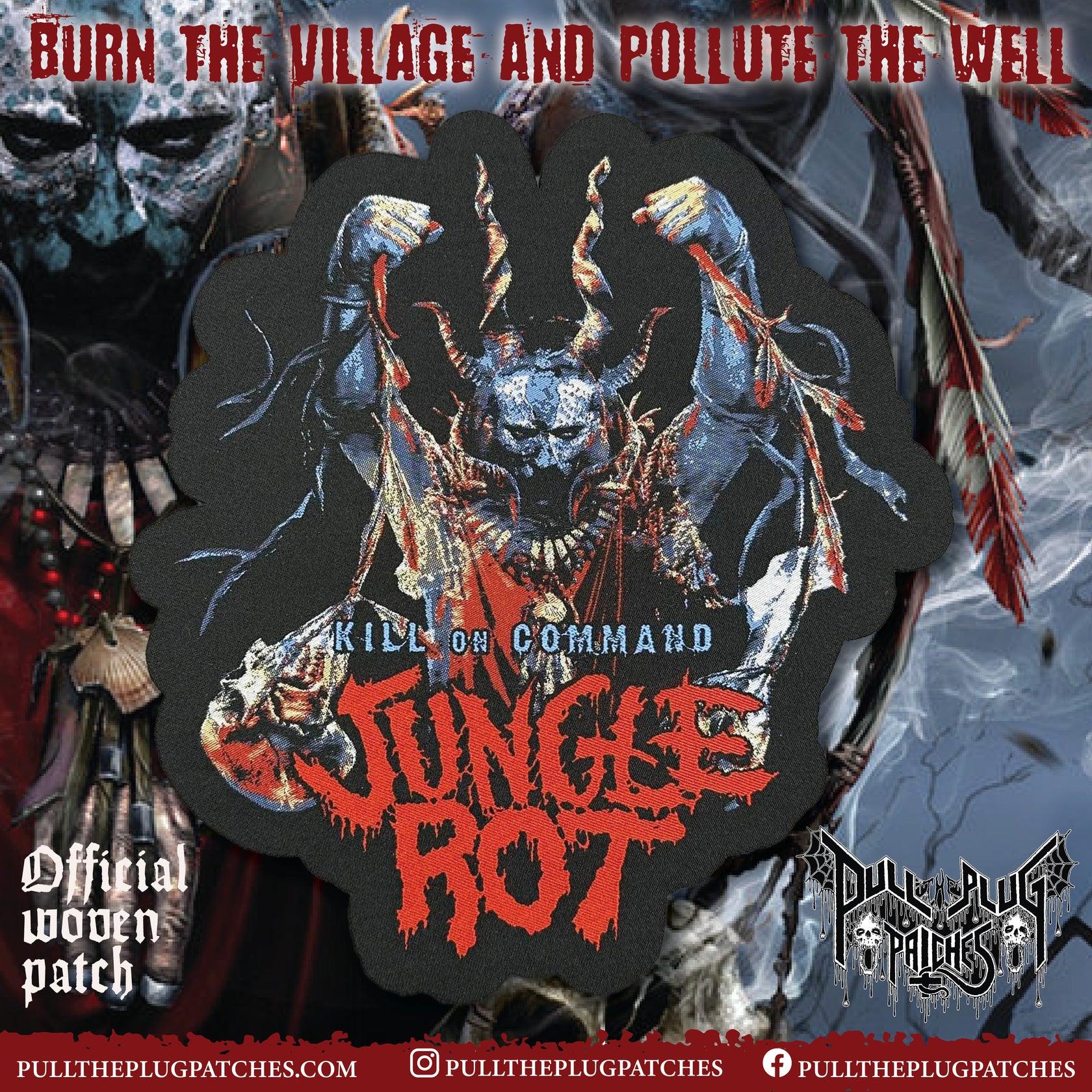 Jungle Rot - Kill On Command - Oversize Patch – Pull The Plug Patches